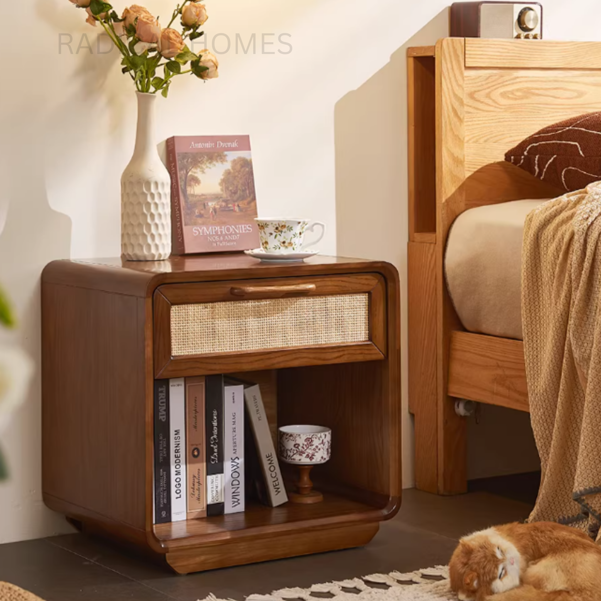 HESKAR Rattan Bedside Table – Radical Homes