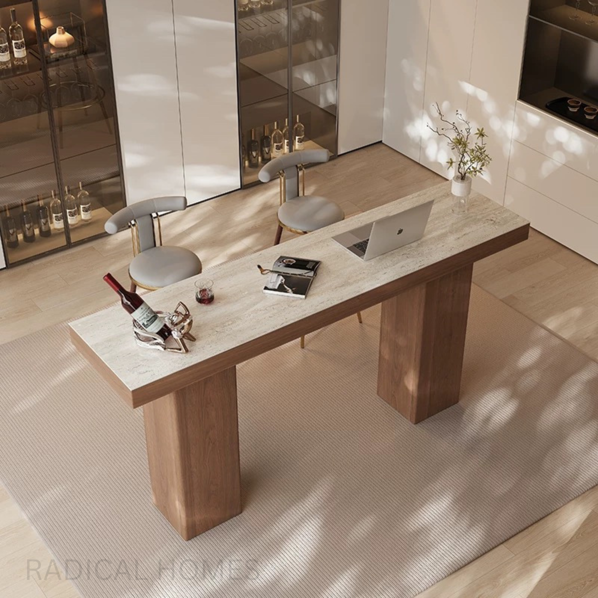 MONTELLO Modern Travertine Bar Table – Radical Homes