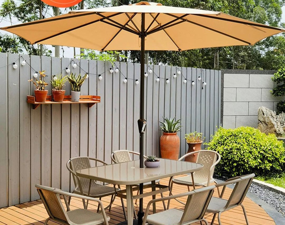 1 table 1 umbrella 6 chairs – Radical Homes