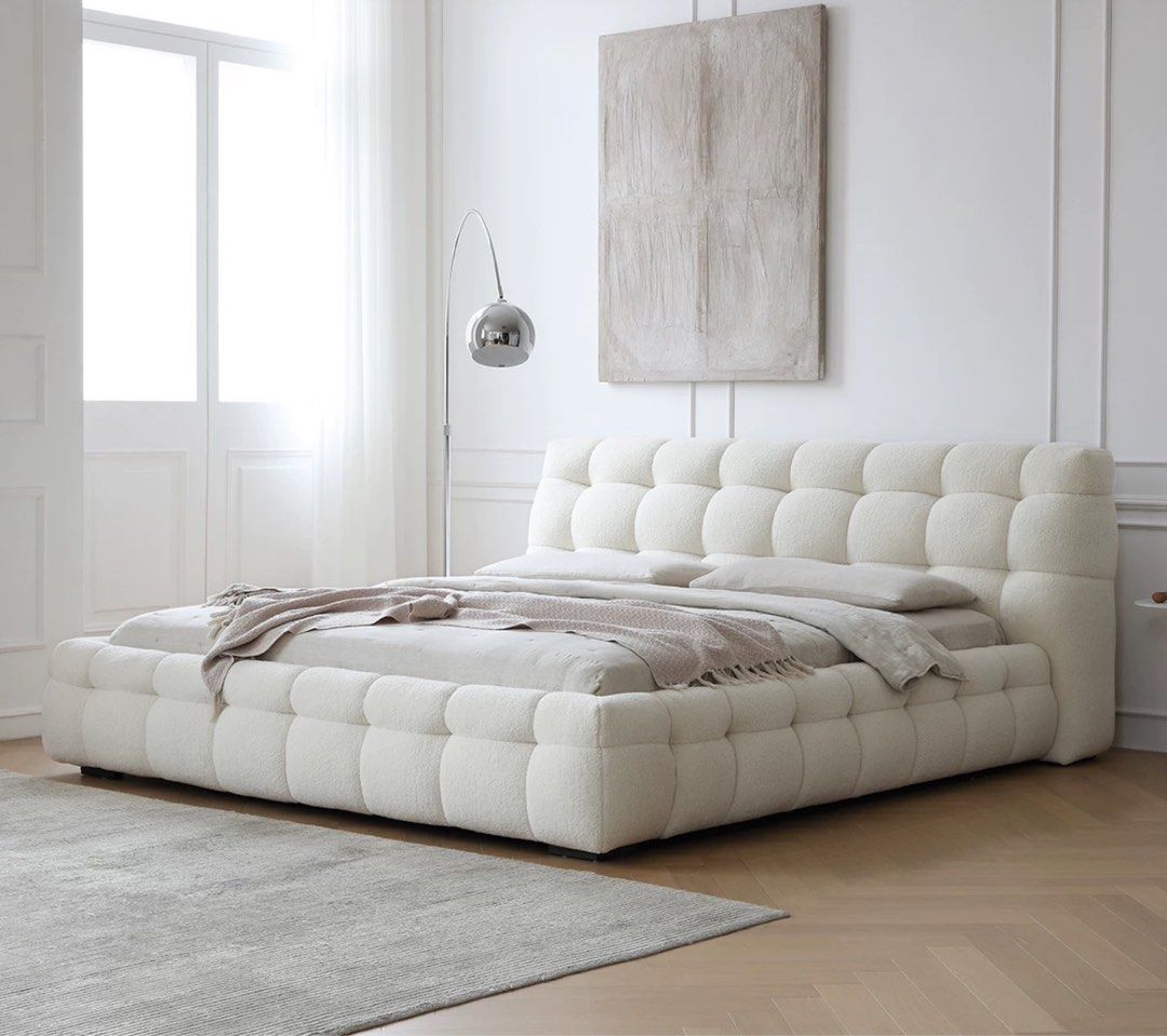DELINE Modern Boucle Bedframe – Radical Homes