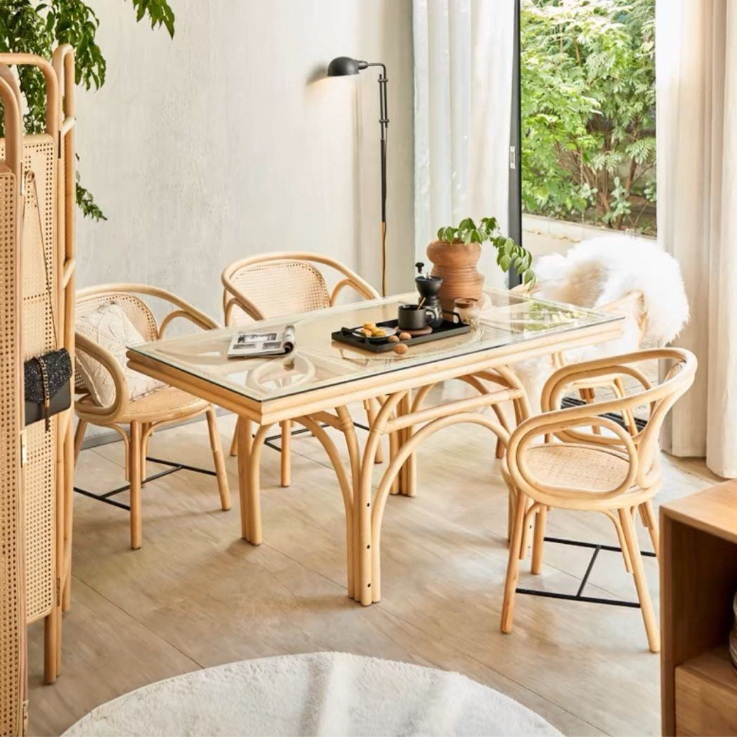 KAILANI Rustic Rattan Dining Table – Radical Homes