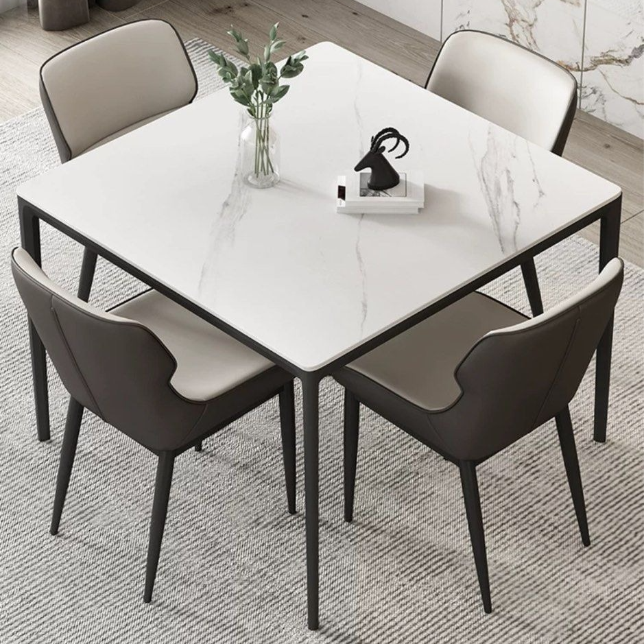 CLOTTEY Modern Square Sintered Stone Dining Table – Radical Homes