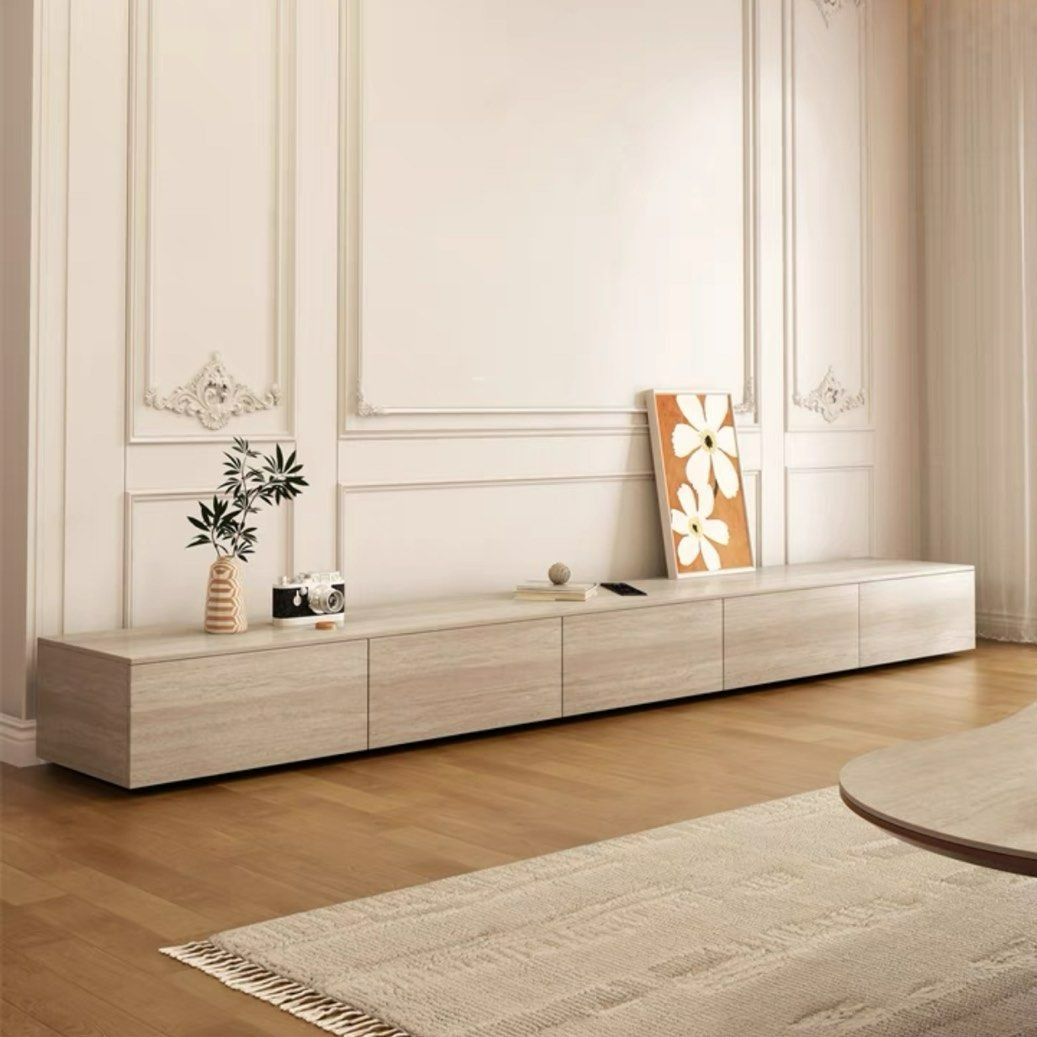 VALLAT Modern Travertine TV Console – Radical Homes