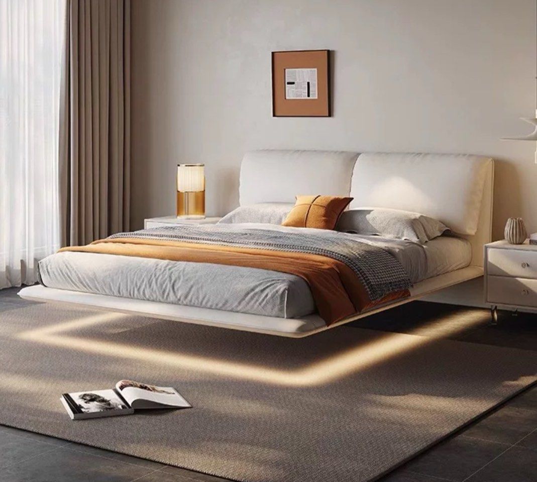 VAIRA Modern Floating Leather Bed – Radical Homes