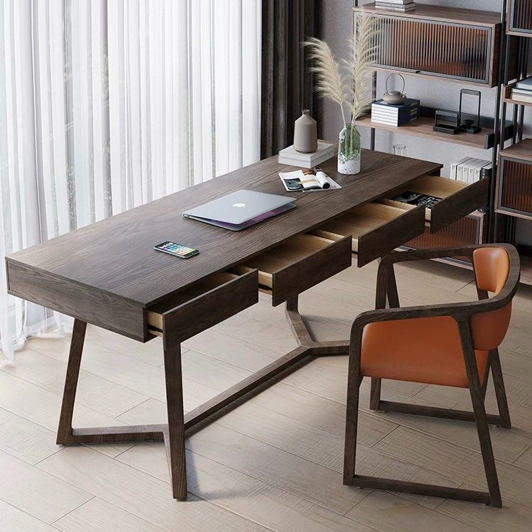 BRODERIK Rustic Solid Wood Study Desk – Radical Homes